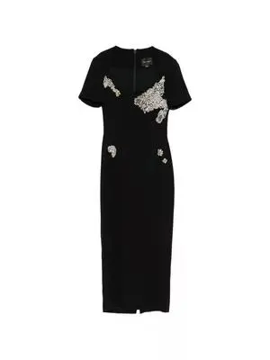 Zuhair Murad Crystal-embellished Portrait-neck Dress