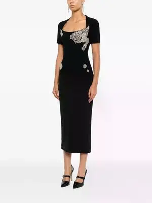 Zuhair Murad Crystal-embellished Portrait-neck Dress