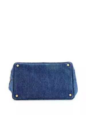 Prada Canapa Convertible Denim Tote Bag - Blue