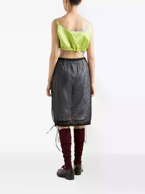 Prada Embroidered Organdy Midi-skirt
