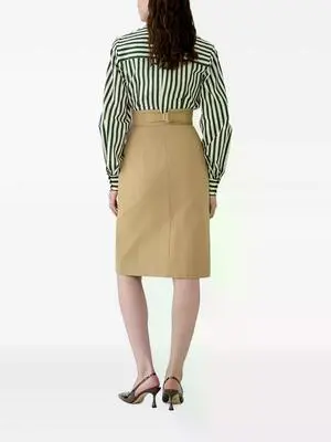 Carolina Herrera Belted Front-slit High-waisted Midi Skirt