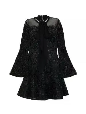 Elie Saab Embellished Tulle Dress - Black