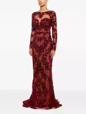 Zuhair Murad Beaded Lace Fishtail Gown