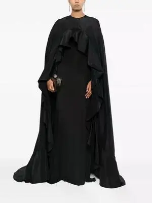 Naeem Khan Ruffled Silk Cape