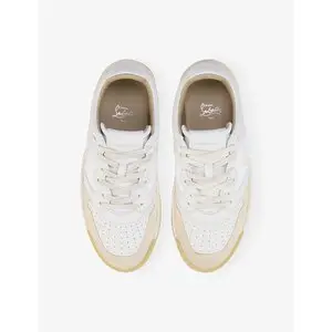 CHRISTIAN LOUBOUTIN Bsktball 1 Retero Leather Trainers - Egg Shell