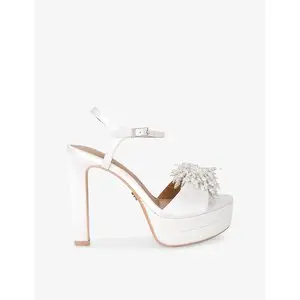 Carvela Lucia Platform-heel Satin Sandals - Bone