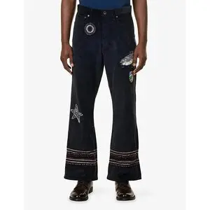 KHOKI Patched Design Cotton Corduroy Trousers
