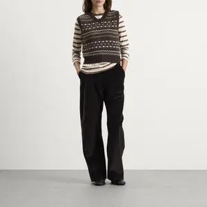 DUNST Crafted V-neck Knit Vest - Deep Brown