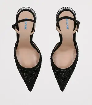 BETZÁBE Suede Embellished Sofia Slingback Pumps 100