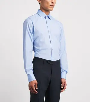 BARBA NAPOLI Cotton Poplin Slim Shirt