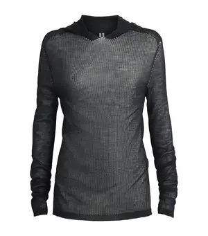 Rick Owens Cashmere Tower Hoodie - Black