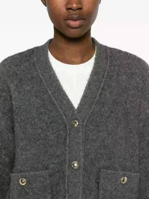Maje Button-up Patch-pocket Cardigan - Grey