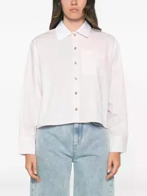 Maje Contrast-collar Cropped Shirt