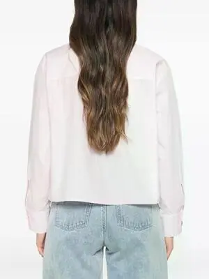 Maje Contrast-collar Cropped Shirt