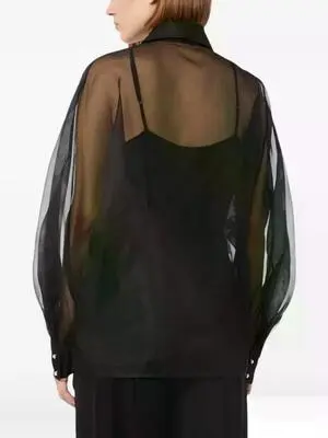 Max Mara Floral-embroidery Silk Shirt