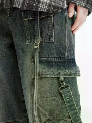 MUSIUM DIV. Multi-pocket Strap-detail Cargo Wide-leg Jeans
