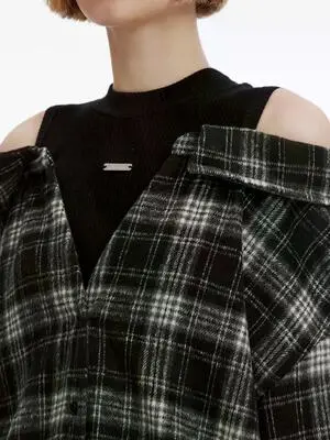 MUSIUM DIV. Check-pattern Layered-effect Shirt