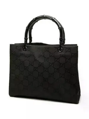 Gucci 2000-2015 Gg Nylon Bamboo Satchel