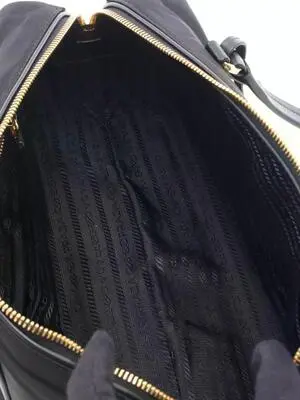 Prada 2013-2026 Medium Re Nylon Top Handle Bag Shoulder Bag - Black