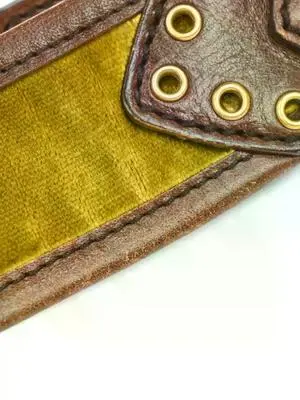 Gucci 1990-2000s Velvet-panel Leather Belt