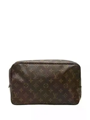 LOUIS VUITTON 1987 Monogram Trousse Toilette 28 Clutch Bag - Brown