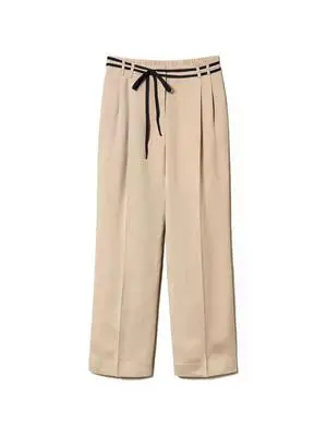 TWINSET Belted Pleated Trousers - Neutrals