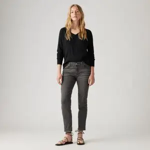 LEVI'S Mid Rise Boyfriend Jeans - Black