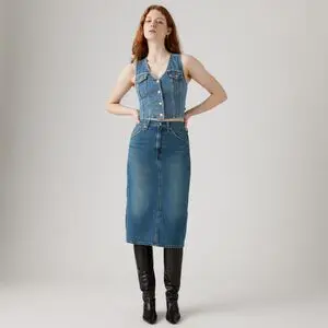 LEVI'S High-rise Denim Midi Skirt