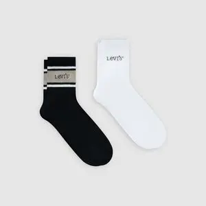 LEVI'S Mid Cut Quarter Socks Two-pack - Black