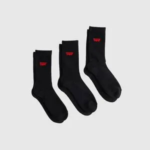 LEVI'S Regular Cut Batwing Logo Recycled Cotton Socks 3 Pack - Black