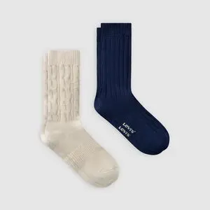 LEVI'S Regular Cut Cable Bootsock 2 Pack - Blue