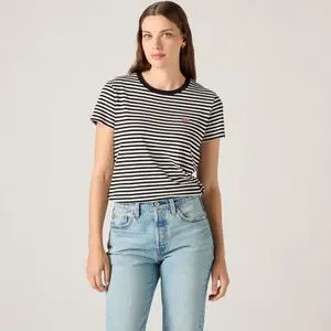 LEVI'S Striped Crewneck T-shirt With Logo Patch