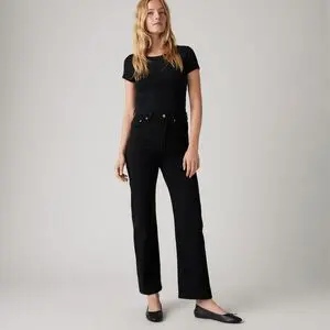 LEVI'S Ribcage Straight Ankle Jeans - Black