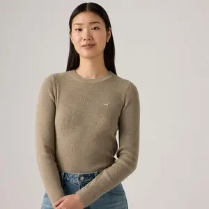 LEVI'S Ribbed Crewneck Sweater - Brown