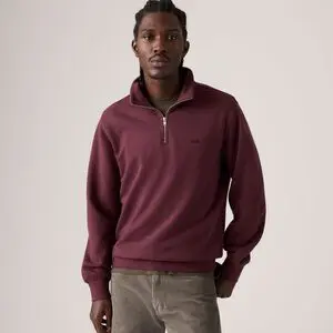 LEVI'S Original Housemark Quarter Zip Pullover - Red