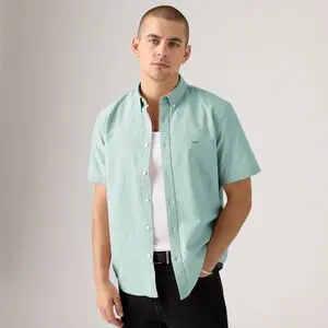 LEVI'S Short Sleeve Authentic Button Down Lightweight Shirt - Grey