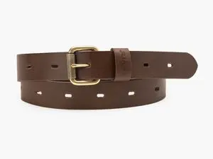 LEVI'S Oval Perforated Leather Belt - Brown