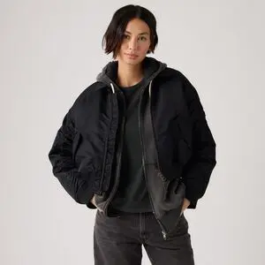 LEVI'S Bowie Cropped Bomber Jacket - Black