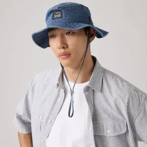 LEVI'S Bay Drawstring Bucket Hat - Blue