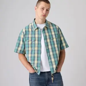 LEVI'S Short Sleeve Boxy Western Lightweight Shirt - Blue