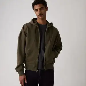 LEVI'S Hayes Boxy Full Zip Hoodie - Brown