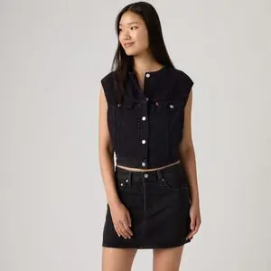 LEVI'S Collarless Shrunken '90s Lightweight Trucker Vest - Black