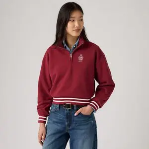 LEVI'S Graphic Everyday Quarter Zip Sweatshirt - Red