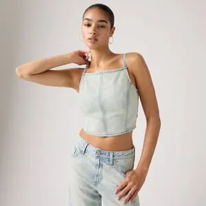 LEVI'S Square Neck Lightweight Tank Top - Blue