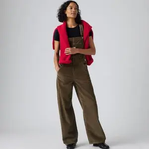 LEVI'S Corduroy Baggy Overalls - Brown