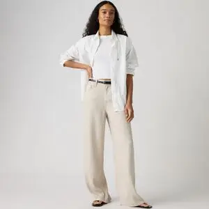 LEVI'S Cinch Wide Leg Linen Trousers - Grey