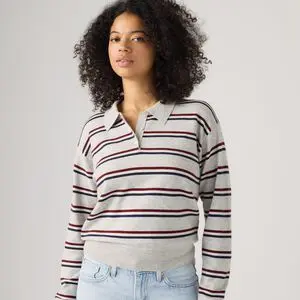 LEVI'S Supersoft Long Sleeve Polo Shirt - Grey