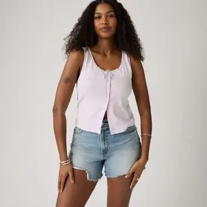 LEVI'S Dry Goods Pointelle Lace Tank Top - Blue