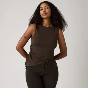 LEVI'S Alila Asymmetrical Sleeveless Top - Brown