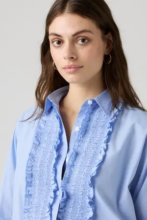 LEVI'S Harlie Boyfriend Tuxedo Ruffle Shirt